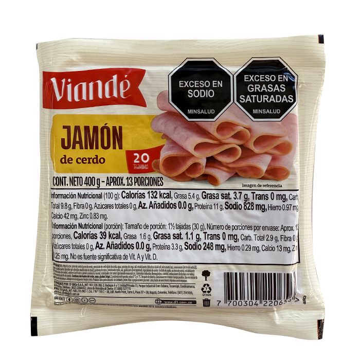 JAMÓN DE CERDO VIANDÉ 400 GRS | d1