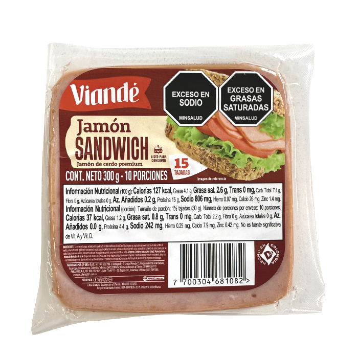 JAMÓN DE CERDO/SAND PREMI VIANDÉ 300 GRS