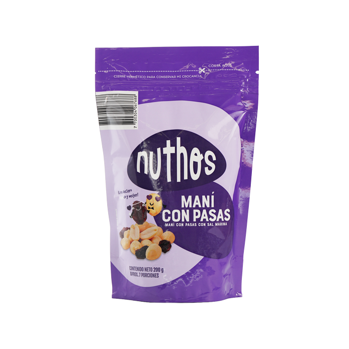 MANÍ CON PASAS NUTHOS 200 G