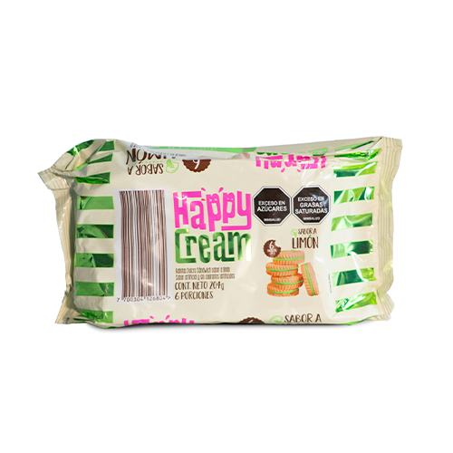 GALLETA HAPPY CREAM LIMON 6 PQ 204 G | d1