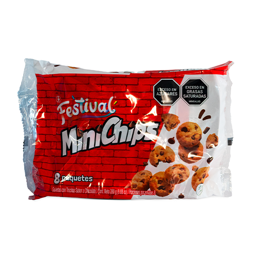 GALLETAS MINI CHIPS 8 PQ 280G