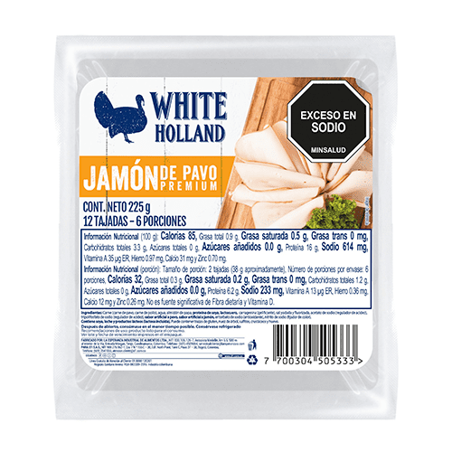 JAMÓN DE PAVO WHITE HOLLAND 225 G
