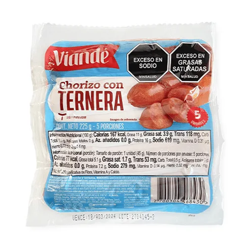 CHORIZO CON TERNERA VIANDÉ 225G | d1