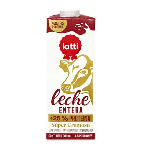 LECHE ENTERA TETRAPAK UHT LATTI 900 ML